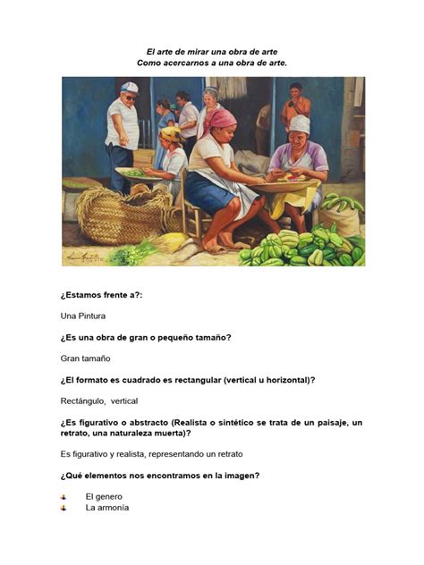 El Arte De Mirar Una Obra De Arte Pdf Composición Artes Visuales
