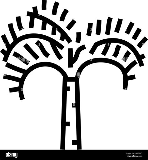 Christmas Palm Tree Line Icon Vector Illustration Stock Vector Image