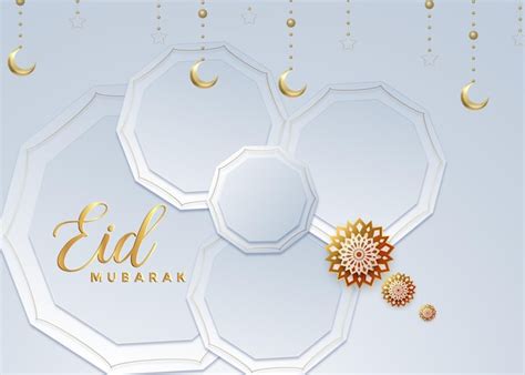 Premium Vector New Realistic Eid Mubarak Greeting Card
