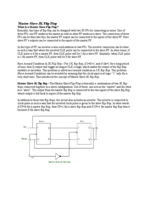 Master Slave Flip Flop Pdf Computer Science Manufactured Goods