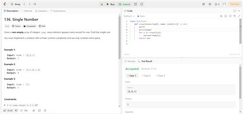 Eswar Katari On Linkedin Codingchallenge Leetcode Singlenumber