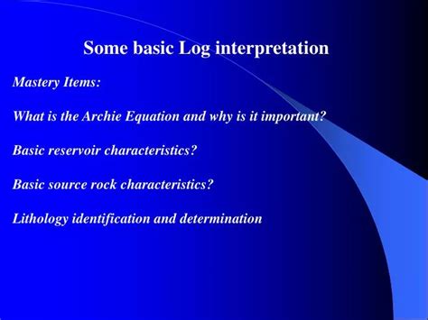 Ppt Some Basic Log Interpretation Powerpoint Presentation Free