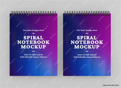 Premium Psd Realistic Spiral Notebook Mockup
