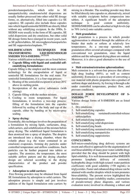 A Review On Solid Self Micro Emulsifying Drug Delivery System A Method For Enhancement Of Oral