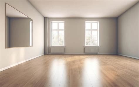 Premium Photo Empty Room With A Mirror On The Wall