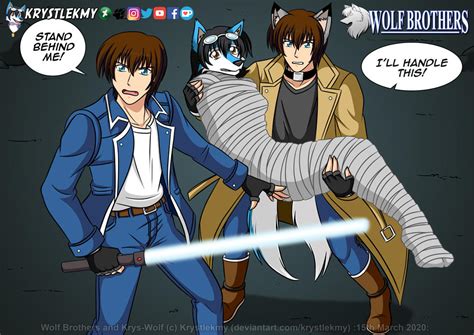 Patreon Reward Wolf Brothers Saves Krys Wolf 01 By Krystlekmy On