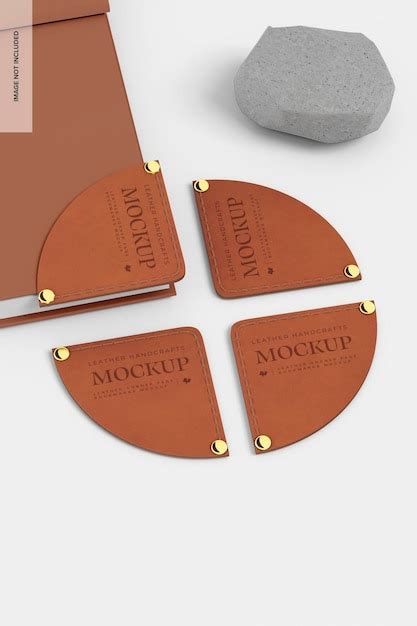 가죽 코너 페이지 책갈피 목업 관점 무료 Psd 파일