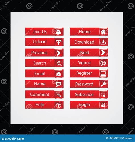 Web Design Buttons Theme Stock Illustration Illustration Of Clock