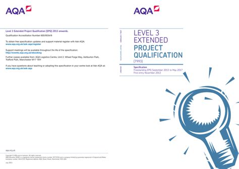 Aqa Epq Specification