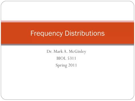 Frequency Distributions Ppt