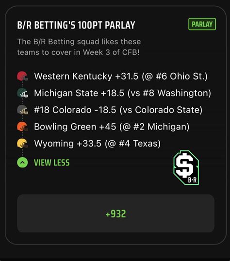 College Football Parlay Best Bets Today B R Betting Saturday CFB