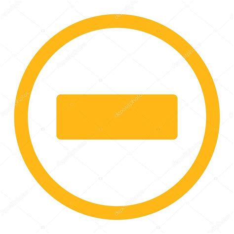 Minus Flat Yellow Color Rounded Vector Icon Vector Image By Ahasoft