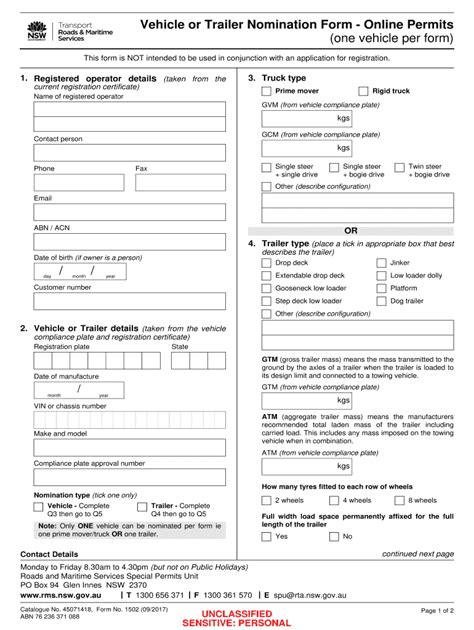 Vehicle Nomination Form Fill Online Printable Fillable Blank