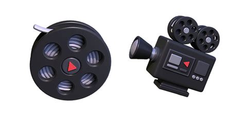 film reel and film camera 3d cursor sweezy custom cursors