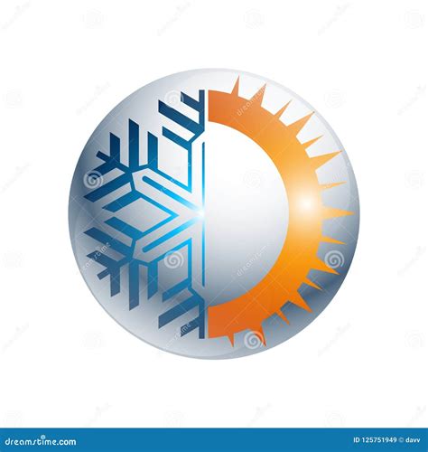 Hot And Cold Round Sign Cartoon Vector 111856067