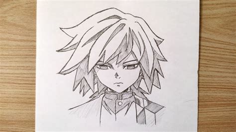 How To Draw Tomioka Giyu Demon Slayer Anime Easy Drawing Tutorial