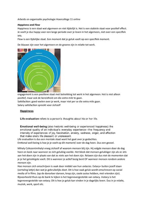 Arbeids En Organisatie Psychologie HC Online Arbeids En Organisatie Psychologie Hoorcollege