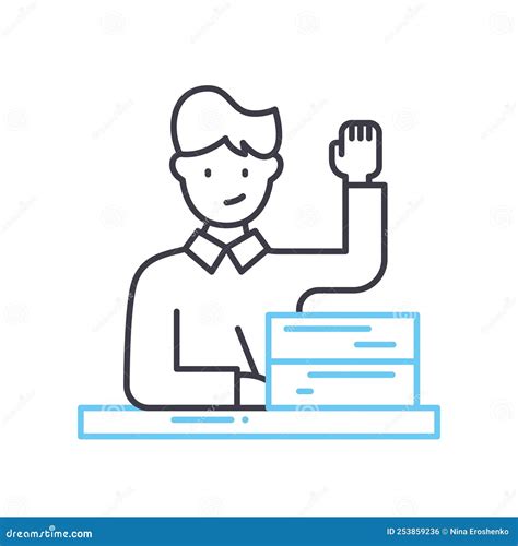 Signing Contract Line Icon Outline Symbol Vector Illustration Concept Sign Stock Vector