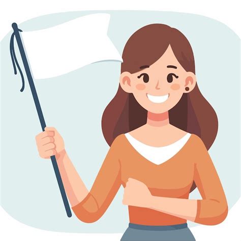 Vector Of A Person Holding A Blank Flag Premium Ai Generated Vector