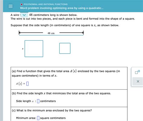 Solved O POLYNOMIAL AND RATIONAL FUNCTIONS Word Problem Chegg