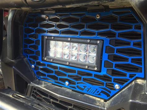 Emp Polaris Rzr Grill With Led Light Bar Bad Motorsports Inc