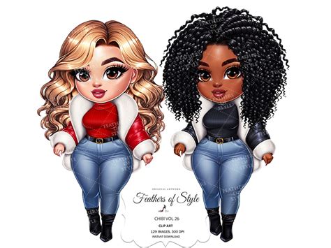 Winter Chibi Doll Clipart Chibi Doll Png Fur Chibi Girl Clipart Boss Babe Chibi Clipart