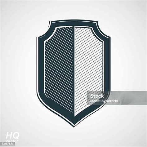 벡터 회색조에 방위 막다 보호 디자인식 그래픽 아이콘크기 3차원 형태에 대한 스톡 벡터 아트 및 기타 이미지 3차원 형태 경찰관 군 보안관 Istock