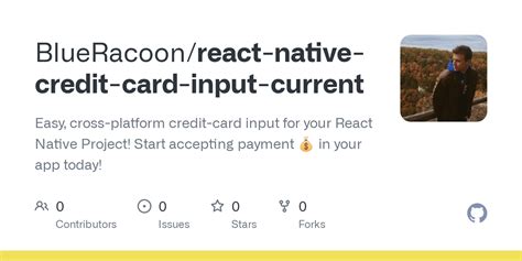 GitHub BlueRacoon React Native Credit Card Input Current Easy Cross