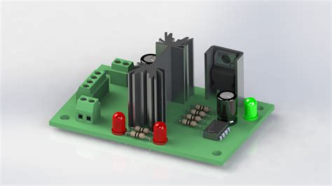 Ccm6n Pwm Dc 6v 12v 24v 6a电机速度控制器solidworks 2012模型图纸下载 懒石网
