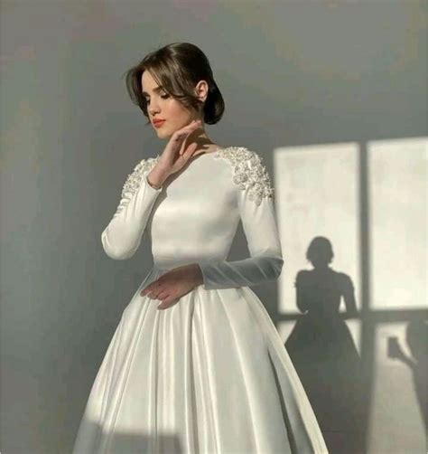 Muslim Wedding Dress White Wedding Dresslong Sleeve Silk Etsy Artofit
