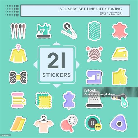Autocollant Ligne Coupe Set Couture Convient Pour Le Symbole De