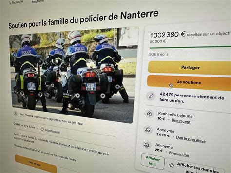 La cagnotte pour le policier de Nanterre dépasse le million d euros