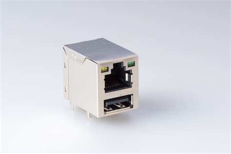 Silver Usb Female Connector With One Usb Interface Modular Jack And Shield Socket