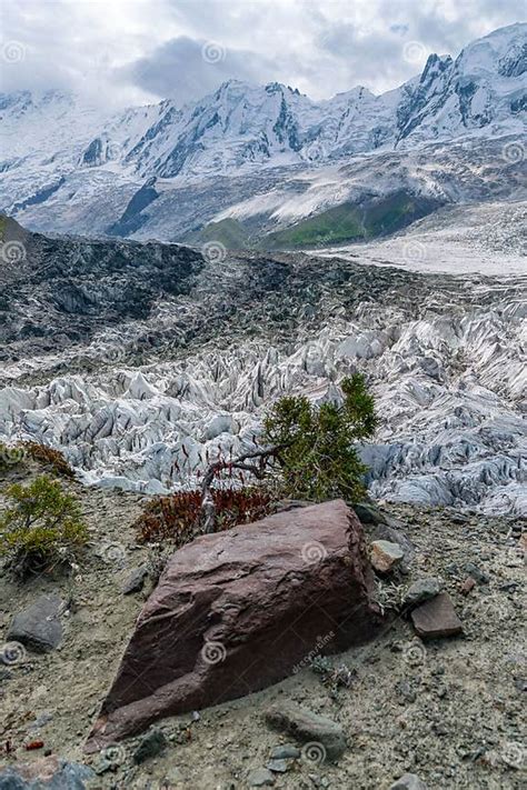 Vertical Of Rakaposhi Glacier And Peak In Minapin Karakoram Highway