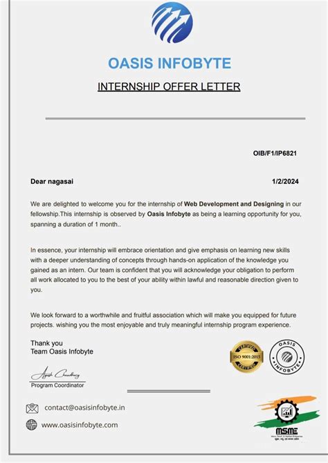 nagasai isukapalli on linkedin oasisinfobyte internship