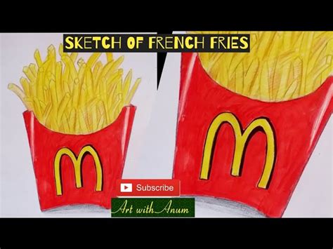 Realistic French Fries Drawing