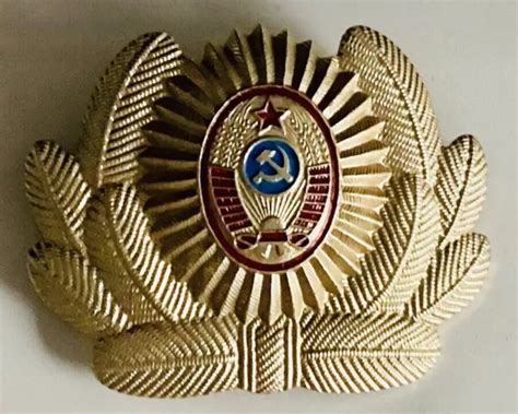 SEHR SELTEN UDSSR MÜTZEN ABZEICHEN M für Schirmmütze v Miliz Offizier Gold EUR