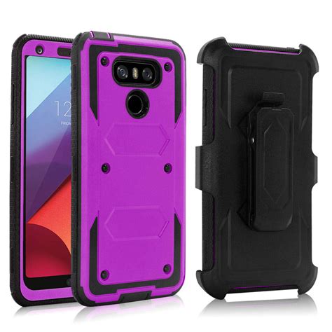 For LG G6 Case Built In Screen Protector Heavy Duty Full Body Rugged Holster Armor Case Belt