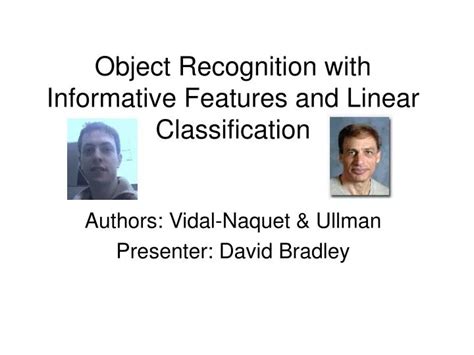 Ppt Object Recognition With Informative Features And Linear