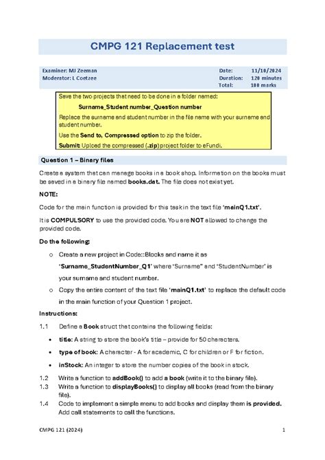Cmpg 121 Replacement Test 2024 Cmpg 121 Replacement Test Examiner Mj