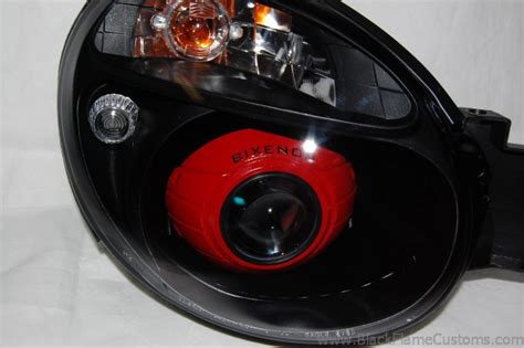 Subaru Impreza WRX Bugeye Black Red Custom Projector Headlights BlackFlameCustoms Com