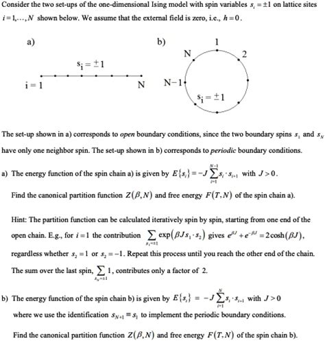 Solved Consider The Two Setups Of The One Dimensional Ising Model With