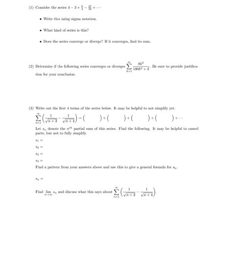 Solved 1 Consider The Series 4−349−1627⋯ Write This