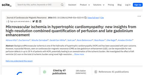 [citation Report] Microvascular Ischemia In Hypertrophic Cardiomyopathy