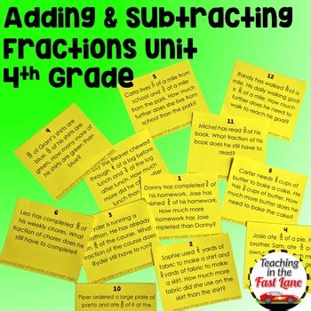 Adding And Subtracting Fractions With Like Denominators Unit With Lesson Plans Teaching In The