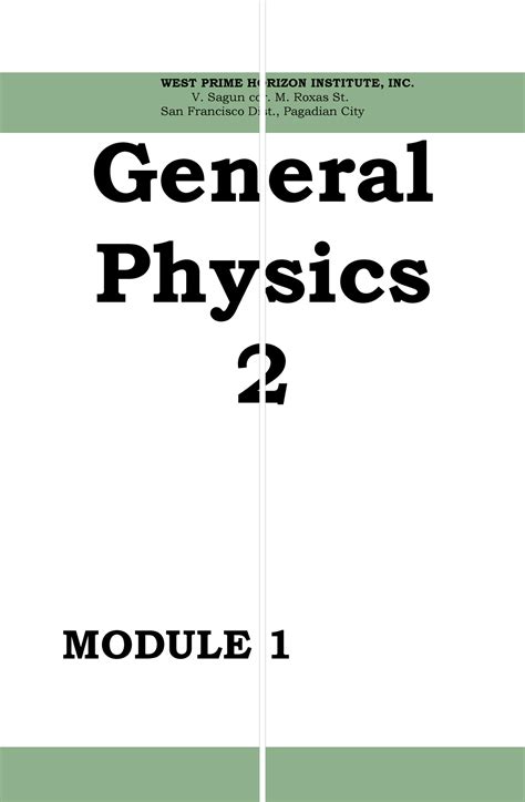 Pdfcoffee About Pdf General Physics 2 Module 1 West Prime Horizon