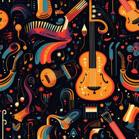 premium photo music melodies rhythmic symphony seamless pattern