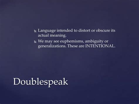 Ppt Doublespeak Powerpoint Presentation Free Download Id1908023