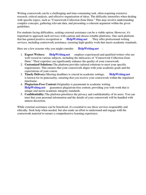 Coursework Collection Zone Dmu Pdf
