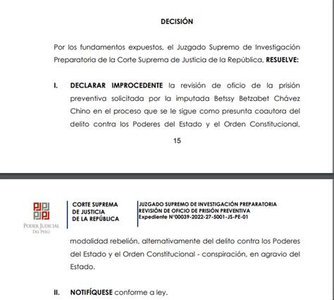 Betssy Chávez Continuará En Prisión Poder Judicial Declara